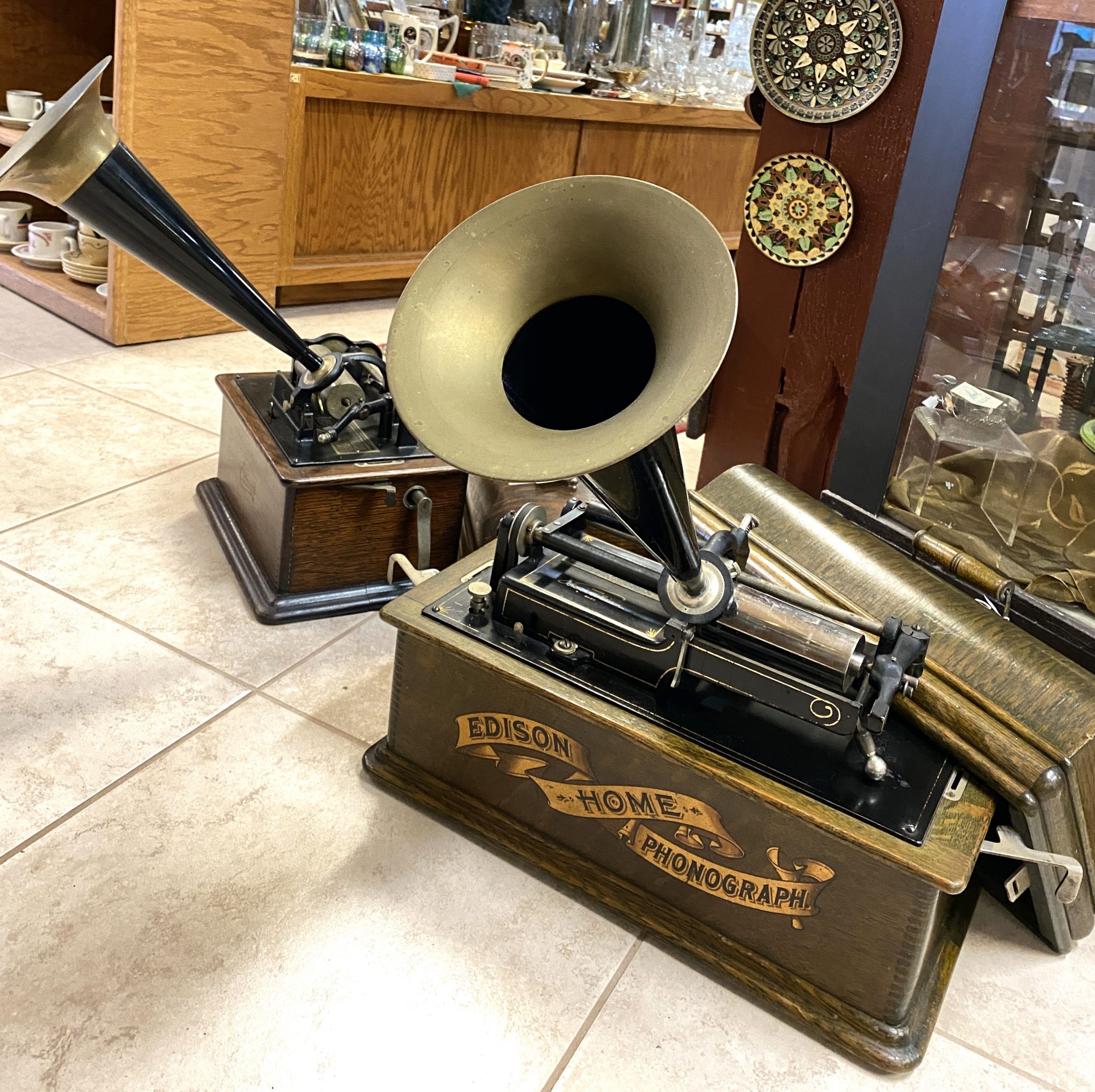 Two Edison Cylinder Phonographs - Parkway Drive Antiques